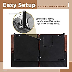 IULULU Futon Sofa Bed Faux Leather Couch with Adjustable Armrests, Modern Industrial Sleeper Daybed for Small Spaces, Living Room, Compact Apartment, Office, House, Condo, Loft, Bungalow, Brown