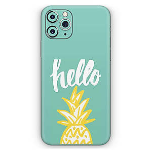Design Skinz Well Hello Pineapple - DesignSkinz Protective Vinyl Decal Wrap Skin Cover Compatible with The Apple iPhone 11 Pro (Full-Body, Screen Trim & Back Glass Skin)