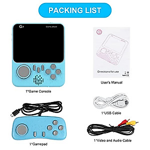 OSDUE Retro Handheld Game Console,Portable Video Game Consoles with 666 Classic Games, 3.5 Inch Color Screen 1200mAh Rechargeable Battery Retro Game Console Supports TV Connection and 2 Players（Blue）