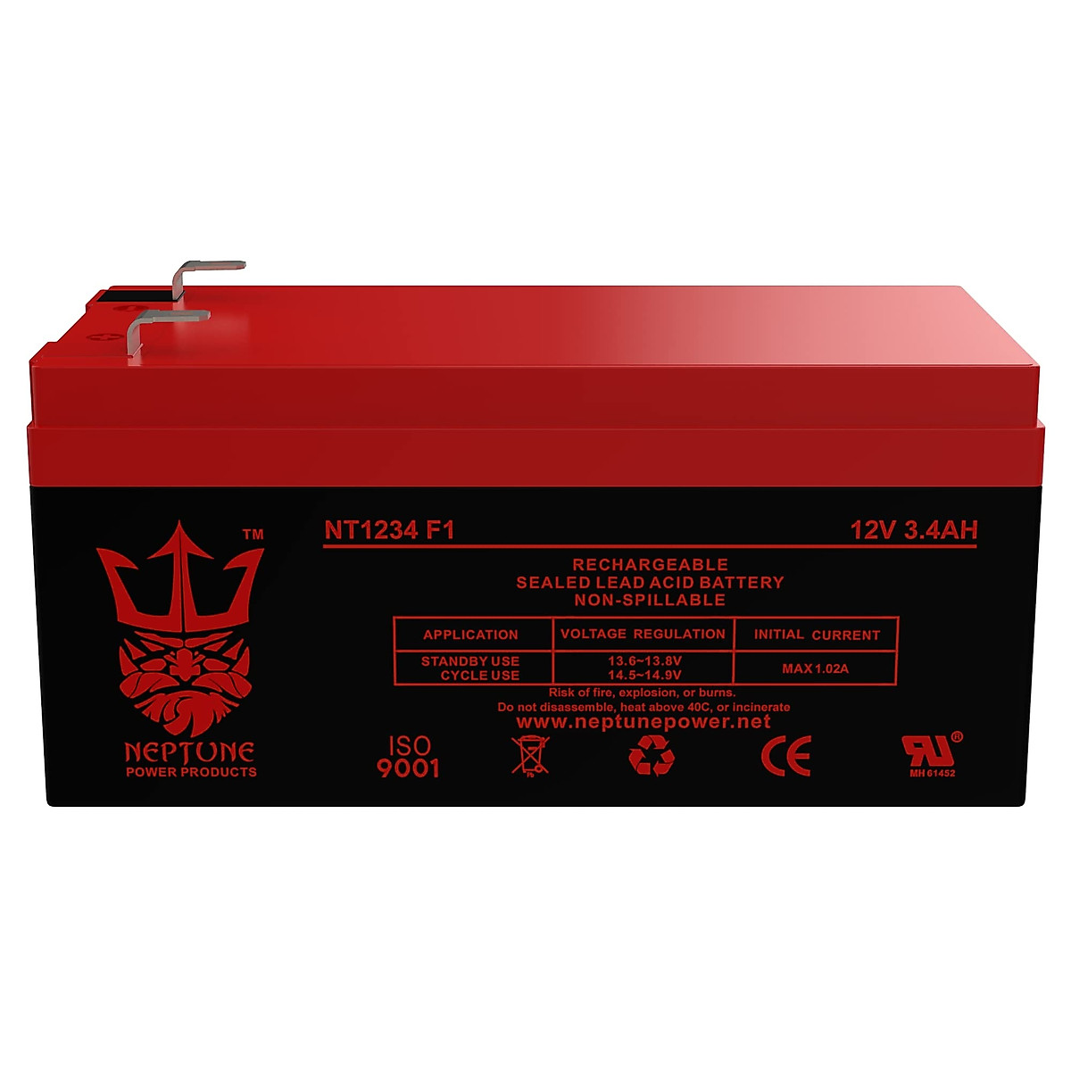 Neptune Brand 12v 3.4ah Replacement Battery for APC Back-UPS ES 350, BE350C, BE350R 12V 3.2Ah UPS
