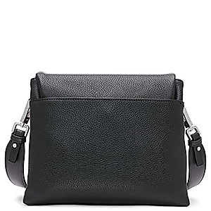 Calvin Klein Chrome Organizational 2 in 1 Flap Crossbody, Black/Silver