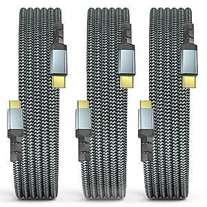 Eaedgrr 6/6/6ft 60W3A Fast Charger Cable,USB C to USB C Fast Charging Cable Compatible with MacBook Pro,iPhone15-Pro Max,iPad Mini6/Pro20/23,iPad Air4,GalaxyS21/S23 and More,Gold Plated