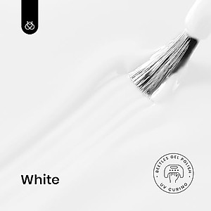 Beetles Gel Nail Polish, 1 Pcs 15ml White Color Soak Off Gel Polish Nail Art Manicure Salon DIY Gel Nail Design Decoration at Home Nail Lamp Needed Nails Manicure Kit Gift