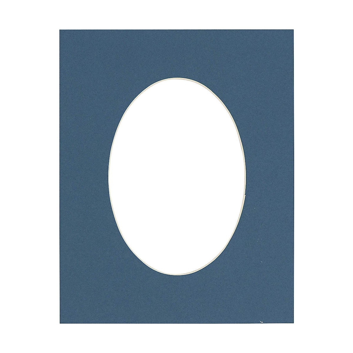 CountryArtHouse Steel Blue Acid Free 8x11 Oval Picture Frame Mat with White Core Bevel Cut for 6x9 Pictures - Fits 8x11 Frame - Pack of 1 Matboard
