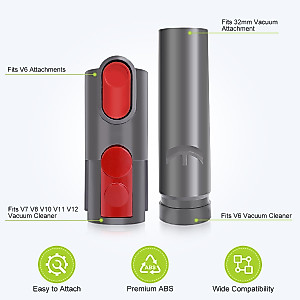 LANMU Horse Hair Brush Vacuum Attachments Compatible with Dyson V15 V12 V11 V10 V8 V7 V6 Vacuum Cleaner, 1.25" Soft Vacuum Dust Brush Accessories