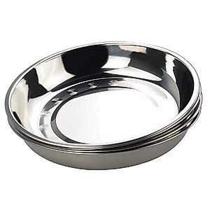 Hommp 4-Pack 10 INCHES Stainless Steel Round Plate/Camping Metal Dinner Plates