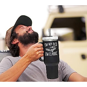 AMAZPRINTS Dad Gifts from Daughter Son - Gifts for Dad, Grandpa, Men - Birthday Gifts for Men - Dad Birthday Gift - Funny Gifts for Men - Retirement Gifts - Men Gifts Ideas -Tumbler 40oz With Handle