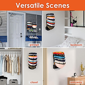 HAYVAN Acrylic Hat Rack for Wall 2 Pack - Each can Hold up to 20 Hats - Easy Install & Use, Wall Mounted Hat Organizer for Closet, Door, Garage, Bedroom (Black)