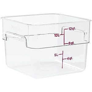 Cambro 12SFSCW135 Camwear Polycarbonate Square Food Storage container, 12 Quart
