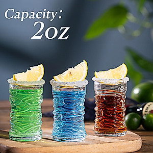 wookgreat 16 Pack Shot Glasses Set, 2oz Mini Tiki Glasses Set, Clear Shot Glasses Bulk, Small Whiskey Shot Glass, Mini Drinking Cups for Vodka, Tequila, Spirits, Liquors, Whiskey, Cocktail, Espresso