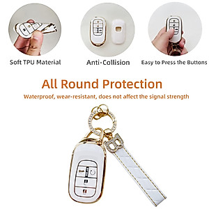 TX-INNO AUTO Key Fob Cover Compatible with Smart Key, Soft TPU Key Case with Keychain