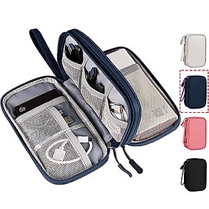 Portable, Waterproof Electronics Accessories Case and Organizer Bag for Cables, USB Drives and Chargers