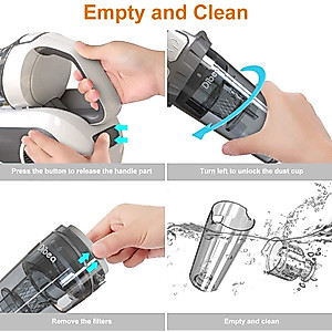 Dibea Bed Vacuum Cleaner with Roller Brush Corded Handheld, White