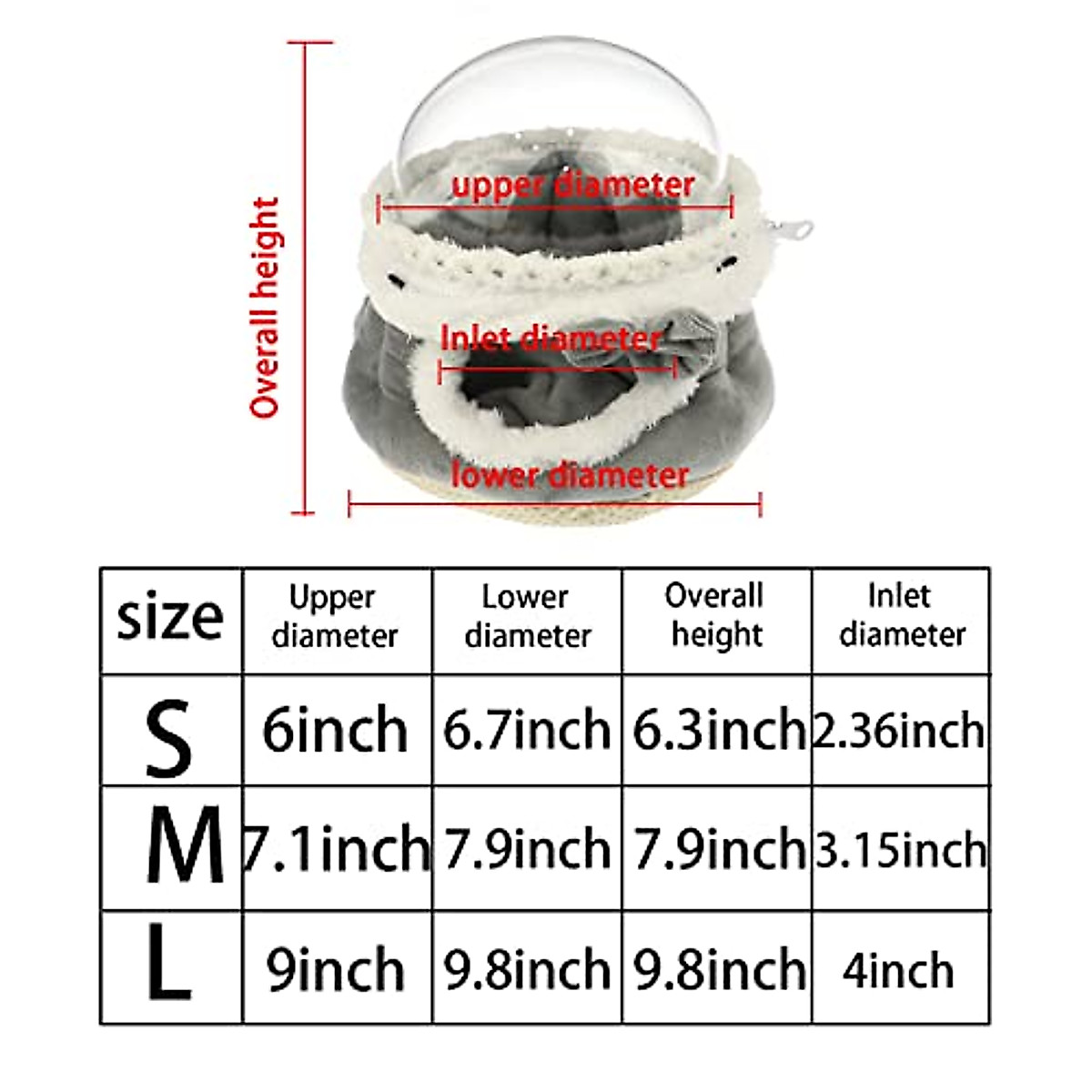 Toysructin Guinea Pig Bed Hideout with Skylight, Warm Hanging Hamster Hammock Cozy Rat House Nest, Washable Small Animal Pet Cuddle Cave Bird Habitat for Rats Chinchilla Degu Ferrets Hedgehog Birds