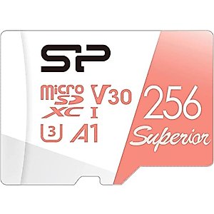 Silicon Power 256GB Micro SD Card U3 Nintendo-Switch Compatible, SDXC microsdxc High Speed MicroSD Memory Card with Adapter