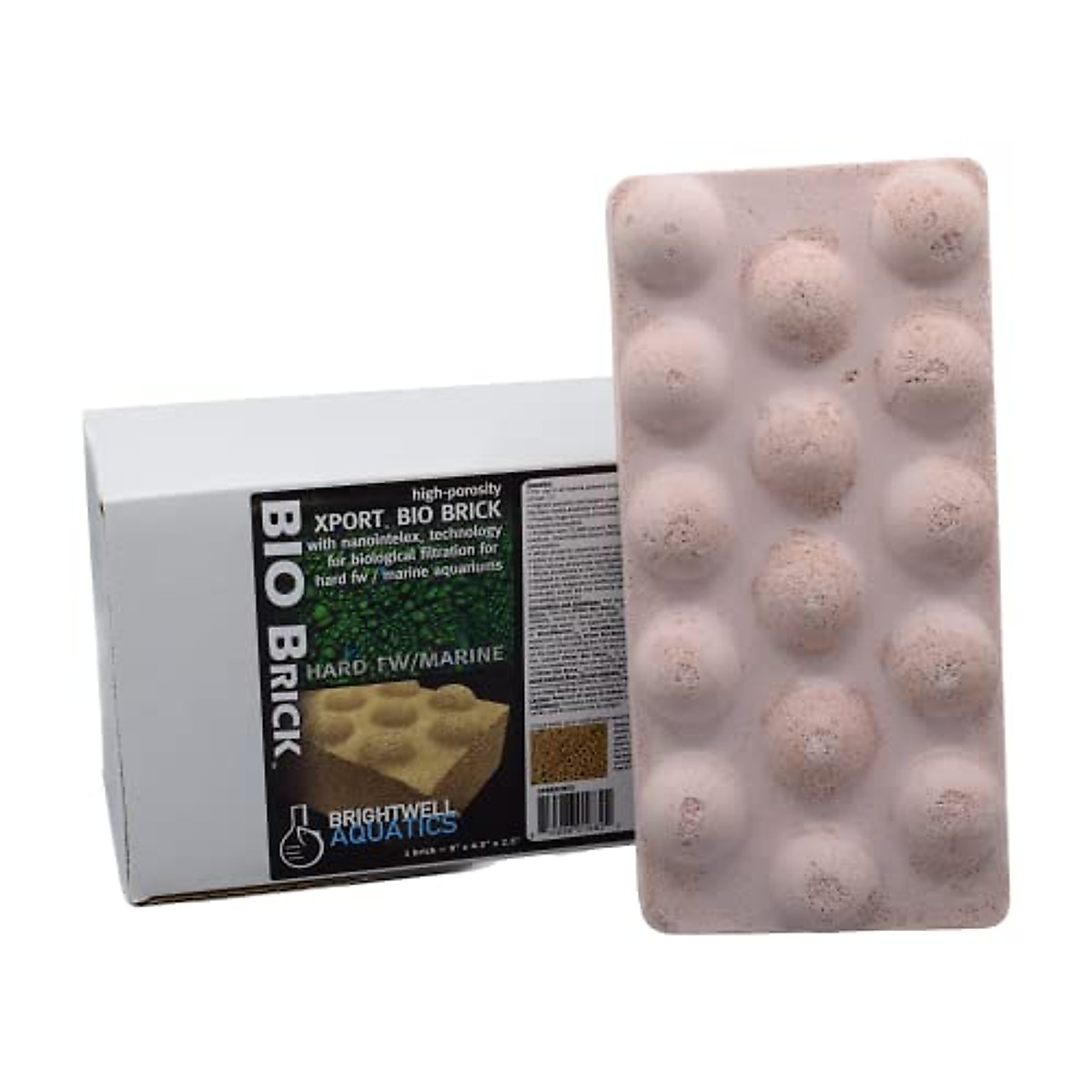 Brightwell Aquatics Xport BIO Dimpled Brick - Ultra-Porous Biological Brick Media for Marine and Freshwater Aquarium (XPBRICBIO)