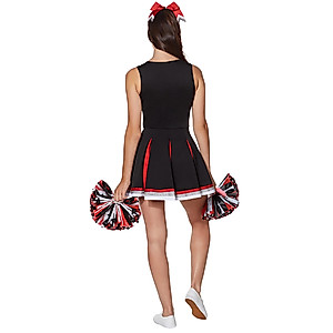 Spirit Halloween Adult Black and Red Cheerleader Uniform Costume - L | Cheerleader Outfit