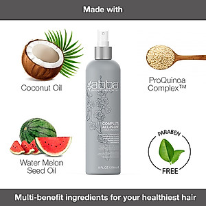 ABBA Complete All-In-One Leave-In Spray, 8 Fl Oz, Lightweight Conditioner for Moisture & Strength, Frizz-Control, Thermal Protectant, For All Hair Types