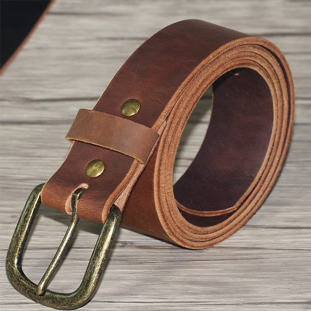 PAZARO Men's Leather Belt 100% Full Grain Leather Mens Belt