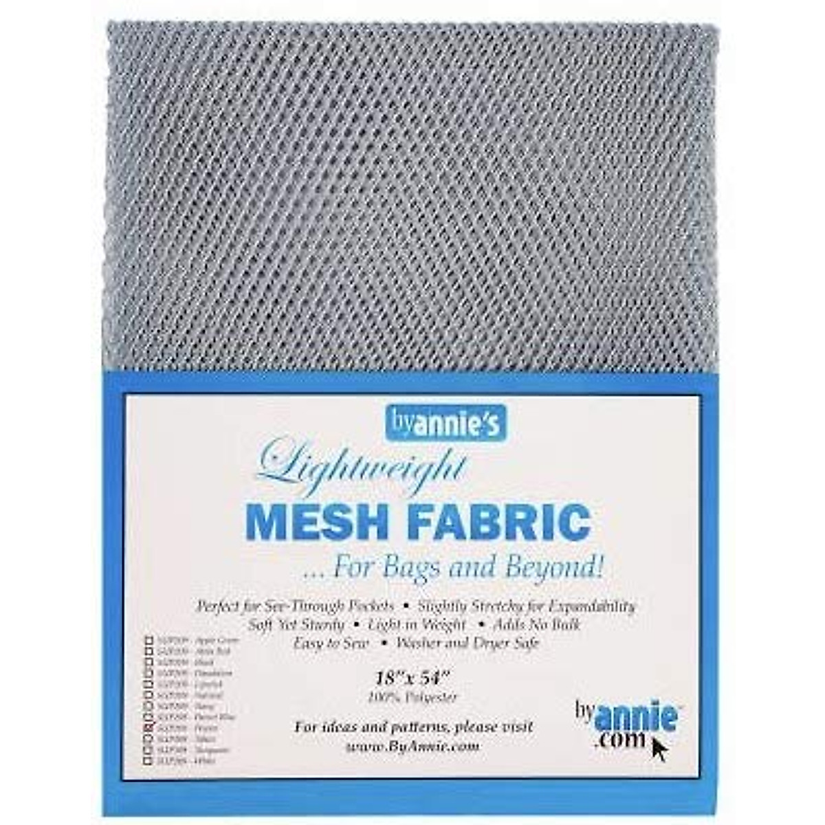 ByAnnie's Mesh Fabric Lightweight Galaxy Bundle-Lipstick, Parrot Blue, Pewter, Tahiti, Black and Blast Off Blue 18" x 54" with Tape Measure Bundle of 7 Items Galaxy