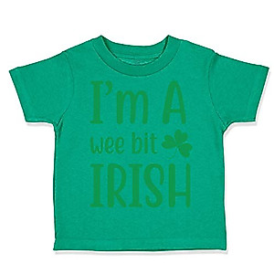 Toddler T-Shirt I Am A Wee Bit Irish St Patrick's Patty Ireland Cotton Boy & Girl Clothes Funny Graphic Tee Kelly Green 18 Months
