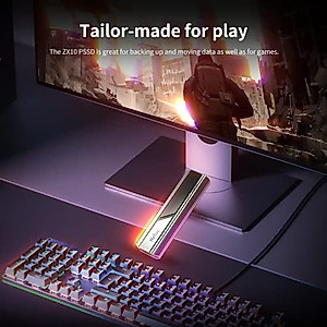 Netac 1TB Portable SSD, Up to 1050MB/s Read Speed, Type-C USB 3.2 Gen 2, External Solid State Drive, PCIe Gen3x4 NVMe 1.3, Business Travel Essential, Dust-Resistant, ZX10