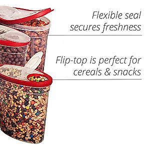 Rubbermaid 745176257628 Cereal/Snack Storage Container Each 1.5 Gal 3-Pack, 1.5 Gallon, Red