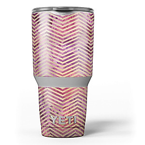 Design Skinz Gold Chevron Over Abstract Fumes - Skin Decal Vinyl Wrap Kit Compatible with The Yeti Rambler Cooler Tumbler Cups