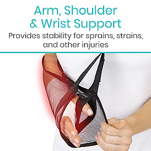 Vive Arm Sling for Shoulder Injury & Surgery Recovery - Waterproof Mesh Shower Sling Immobilizer for Rotator Cuff Support - Right Left Arm for Men & Women - Stabilize Elbow, Wrist, Thumb, Dislocation