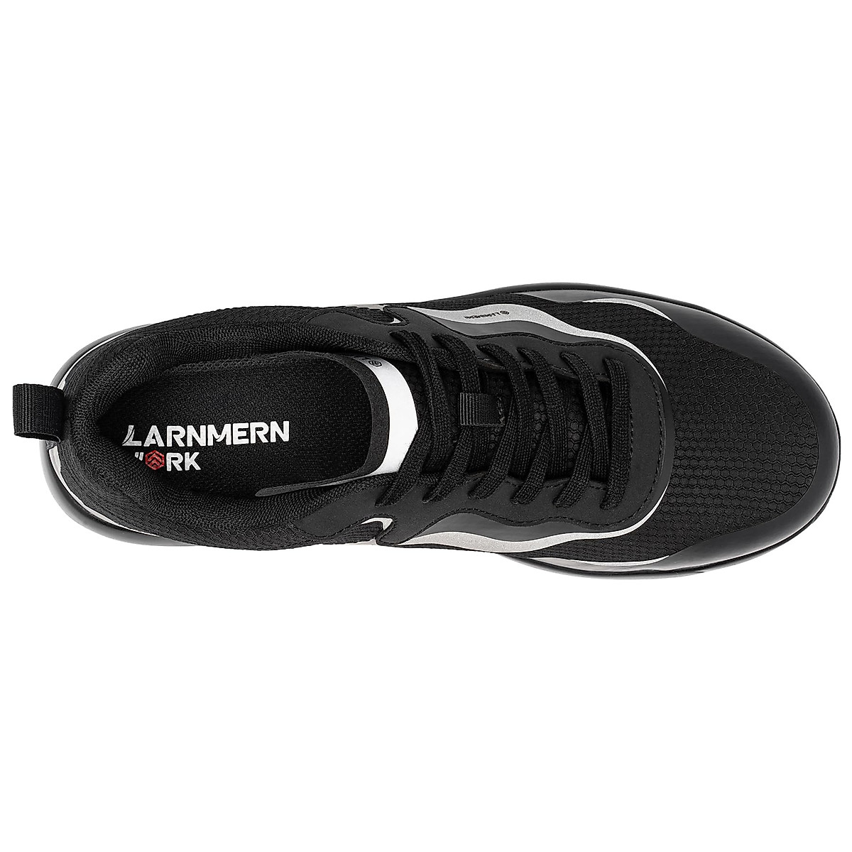 LARNMERN Waterproof Steel Toe Shoes for Men Lightweight Mens Safety Shoes Work Water-Resistant Air Cushion Construction Zapatos Punta de Acero para Hombres (10.5, Black-Waterproof)