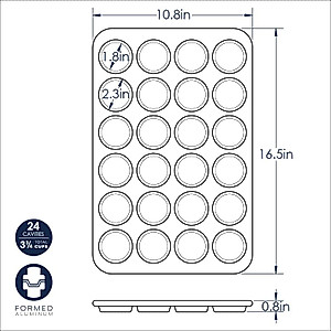 Nordic Ware Natural Aluminum Commercial Petite Muffin Pan, 24 Cup