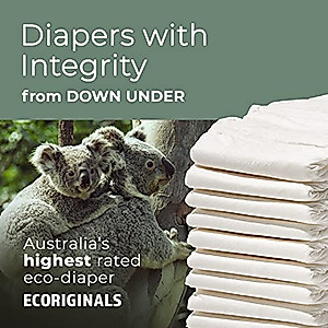 Ecoriginals Eco Disposable Diapers | Newborn Plus Baby Size 1, 8-13lbs | 6 Pack - 28pcs Per Pack, 168 Count | Plant-Based, Non-Toxic