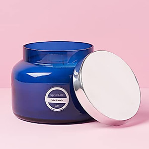 Capri Blue Jumbo Scented Candle with Glass Candle Holder - Luxury Aromatherapy Candle - 48 Oz - Volcano - Blue