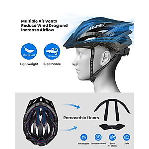 ILM Adult Men & Women Bike Bicycle Helmet, Lightweight Child Youth Mountain Road Cycling Helmets with Dial Fit Adjustment Model B2-21 (Carbon, XXL)