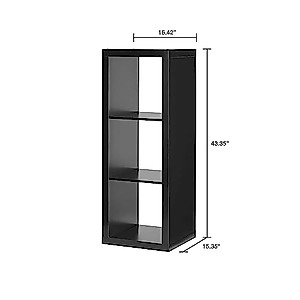 XYZTech 3-Cube Storage Organizer Shelf Standing Display Shelves 3-Tier Open Style Bookcase Cubby Bookcase Horizontal & Vertical Bookshelf, 16.42" x 15.35" x 43.35" (Style 4)