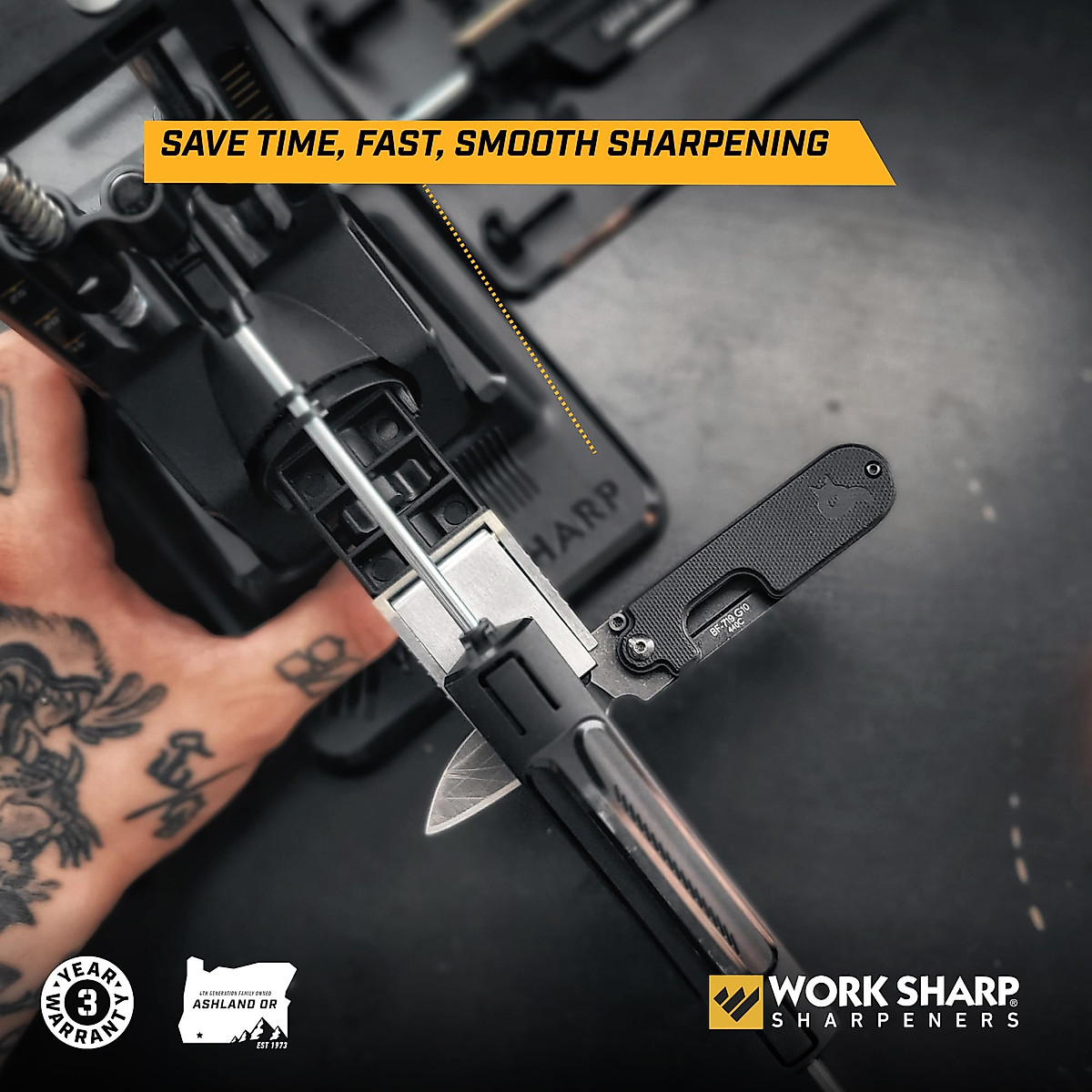 Work Sharp Precision Adjust Elite Knife Sharpener Including Additional Sharpening Stones and Carry Case