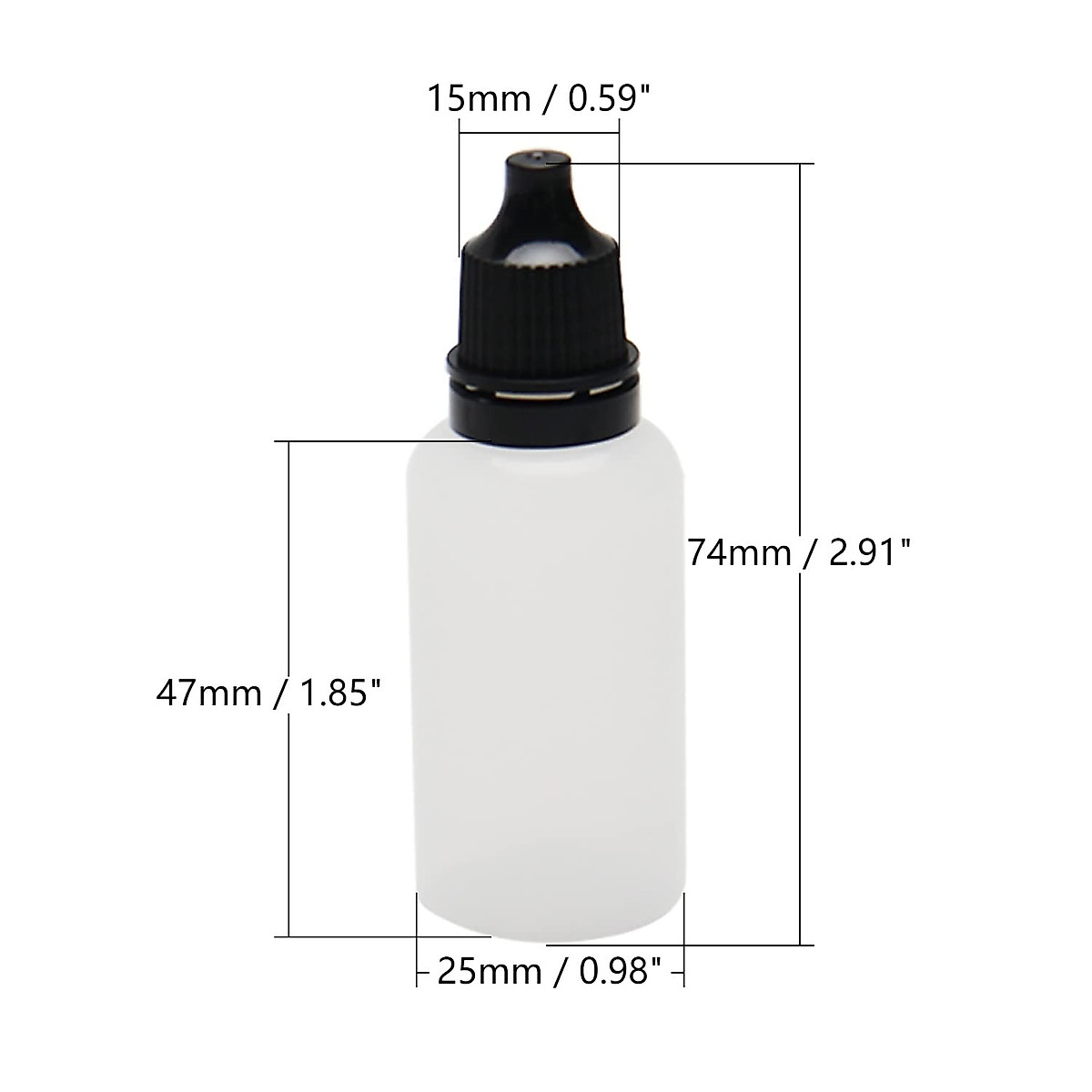 Aicosineg 10Pcs 0.68oz PE Plastic Bottles Lab Dropper Bottles Small Mouth Drop Bottles Squeezable Eye Liquid Dropper Bottles Liquid Sample Seal Storage Bottles with Black Cap for Travel Translucent