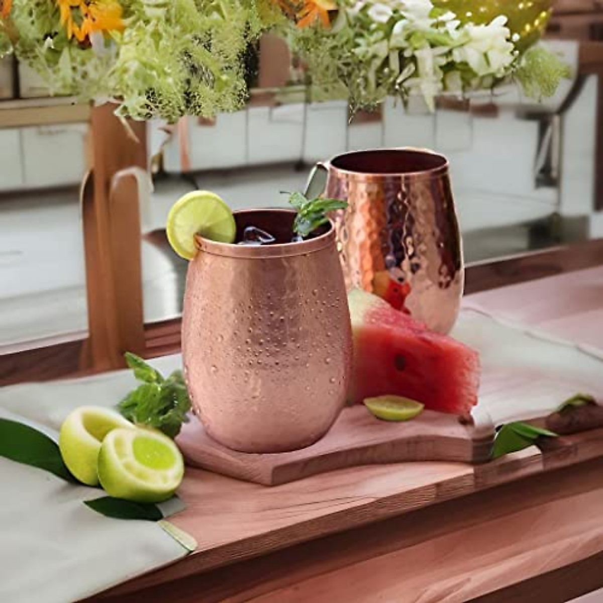 2activelife Mule Copper Design Pure Copper Tumbler Drinking Water with Copper Cups Tumblers use for Home, Office, Hotel, Travel and Gifting - Set of 2 (8.45 Oz)