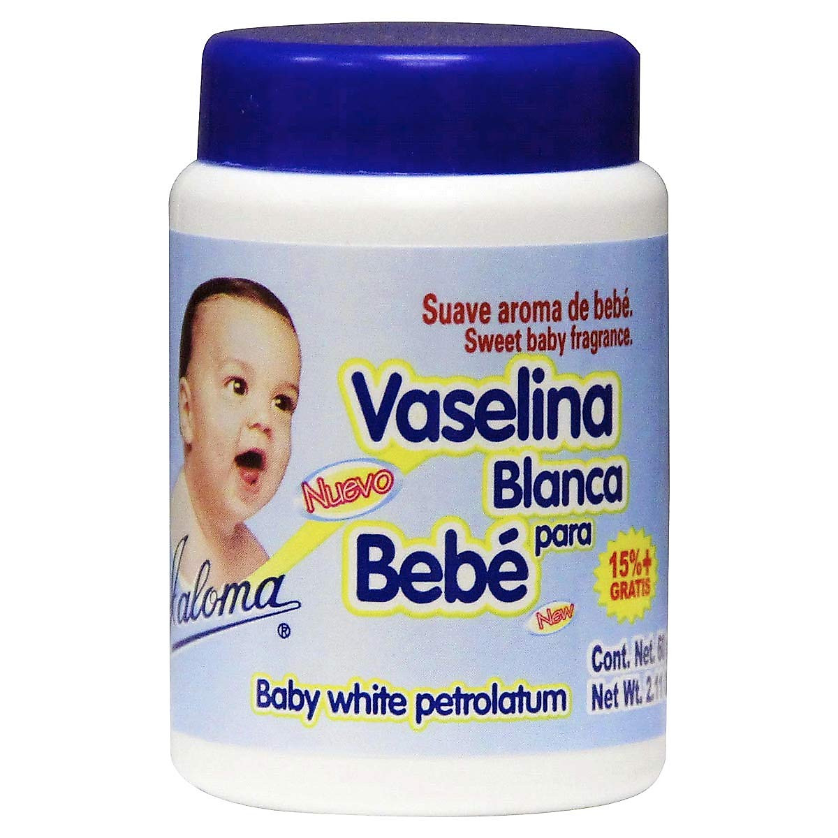 Jaloma Baby White Petrolatum Vaselina Blanca for Babies, 60gr, 2.11oz (1 Pack)