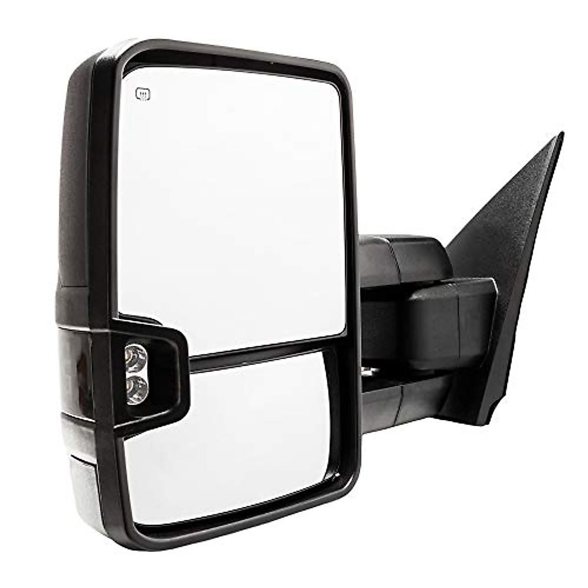 Towing Mirrors Compatible With 14-17 Chevrolet Silverado GMC Sierra 1500 15 16 Silverado Sierra 2500 HD 3500 HD Manual Telescoping Rear View Mirrors with Power Heated LED Turn Signals Side Mirror