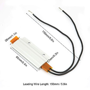 PTC Heating Element Thermostat Heater Plate 60×28×7mm Aluminum PTC Heating Plate Heater Circuit Insulation PTC Air Heater Miniature Heating(12V/60℃)