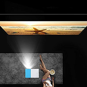 Mini Projector, 1080P Full HD LED Video Projector, Hologram Projector, Indoor/Outdoor Portable Projector, Ideal for Home/Camping/Travel/Party