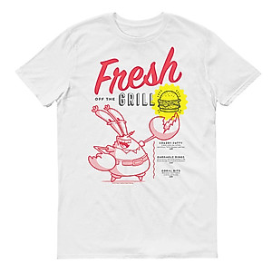 The Krusty Krab Mr. Krabs Fresh Off The Grill Adult Short Sleeve T-Shirt - M White