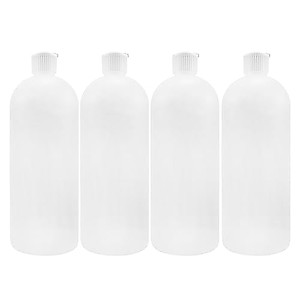 Cornucopia Brands 32-Ounce Flip Top Plastic Squeeze Bottles (4-Pack); Spout Style Tops, Natural Color