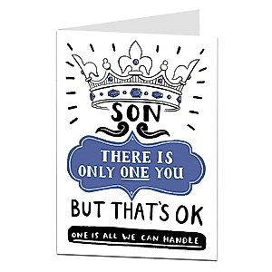 LimaLima Funny Son Birthday Card Cool Quirky Design Blank Inside To Add Your Own Personal Greeting