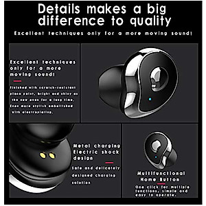 KENKUO Wireless Earbuds, Powerful Customized Sound and Premium Deep Bass, Built-in 4 Mic, Button Control, IPX6 Waterproof Bluetooth Earbuds, Earphones Compatible with Android & iPhone, Purple