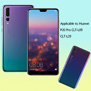 YHX-US Battery Back Cover Replacement for Huawei P20 Pro CLT-L09 CLT-L29 6.1" Rear Cover Housing Door with Repair Tool Kits (Color: Twilight)