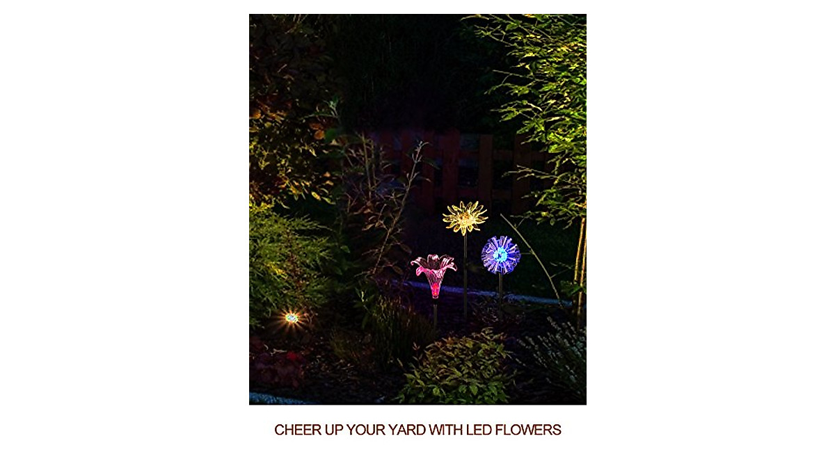 Bright Zeal Solar Flower Lights: Outdoor Color Changing Decor