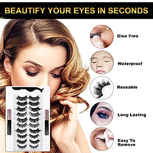 BESNEL Magnetic Eyelashes with 20 Pairs Premium 3D Different Density and 2 Lash Extension Tweezers for Women Girls Natural Look Reusable No Glue Needed