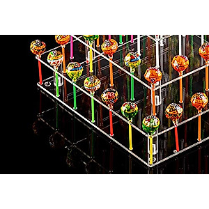 YestBuy Cake Pop Display Stand, 56 Hole Cake Pop Holder, 3 Tiered Lollipop Holder for Weddings, Birthday Parties, Anniversaries Gift, Halloween, Christmas Candy Decorative (Clear)
